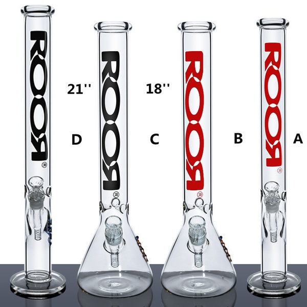 21 inch Glass beaker water pipe bubbler straight recycler oil rig dab ...