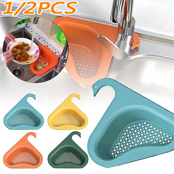 1/2 PCS Sink Strainer Basket Triangular Corner Hanging Kitchen Sink ...
