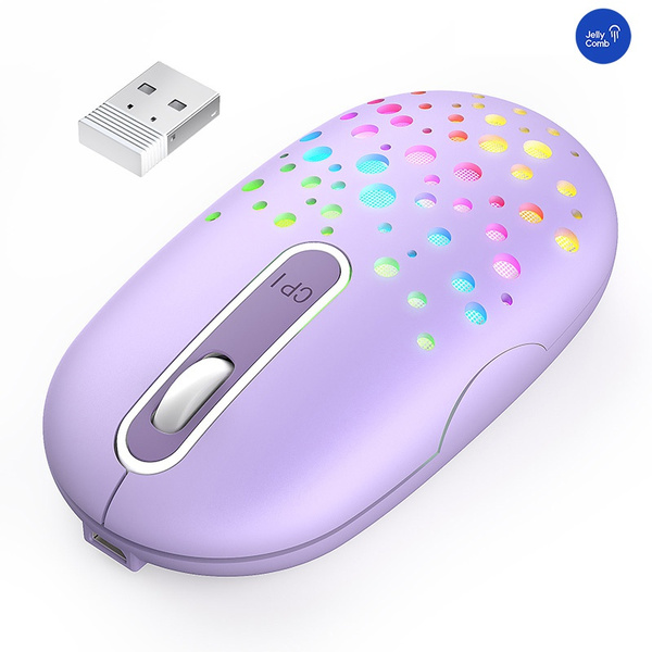 Jelly Comb LED Wireless Mouse, Color Changing Mouse with Honeycomb ...