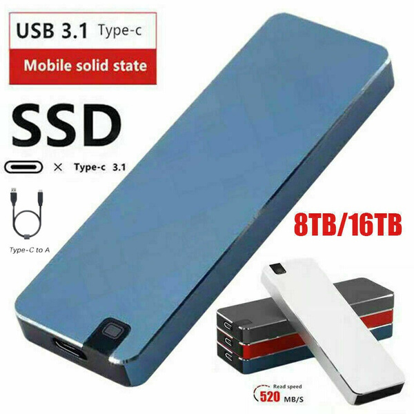 USB 3.1 High Speed 4/8/16TB Solid State Mobile External SSD Hard Drive ...