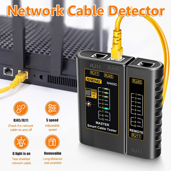 Network Cable Detector RJ45 RJ11 LAN Cable Tester Telephone Line Tester ...