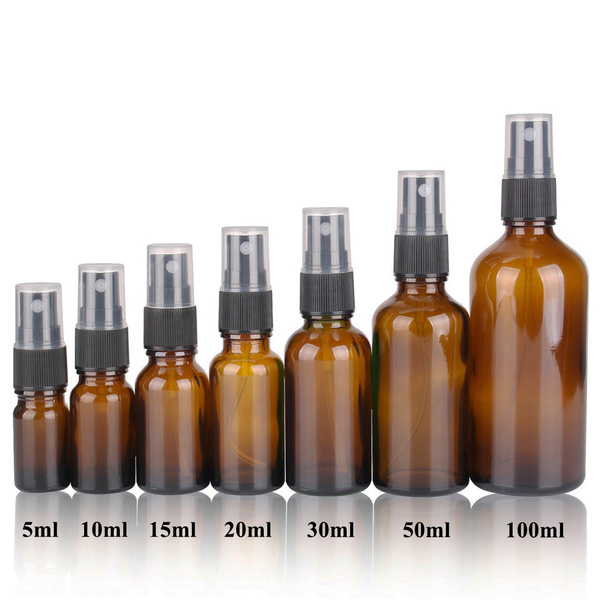 6 Pieces/12 Pieces 5ml/10ml/15ml/20ml/30ml/50ml/100ml Amber Glass Spray ...