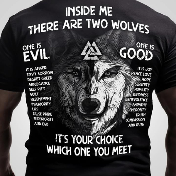 New Fashion Vikings T Shirt Inside Me There Are Two Wolves Unisex T ... New Fashion Vikings T Shirt Inside Me There Are Two Wolves Unisex T ...