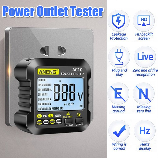 Digital Smart Socket Tester Voltage Test Socket Detector US/UK/EU Plug ...