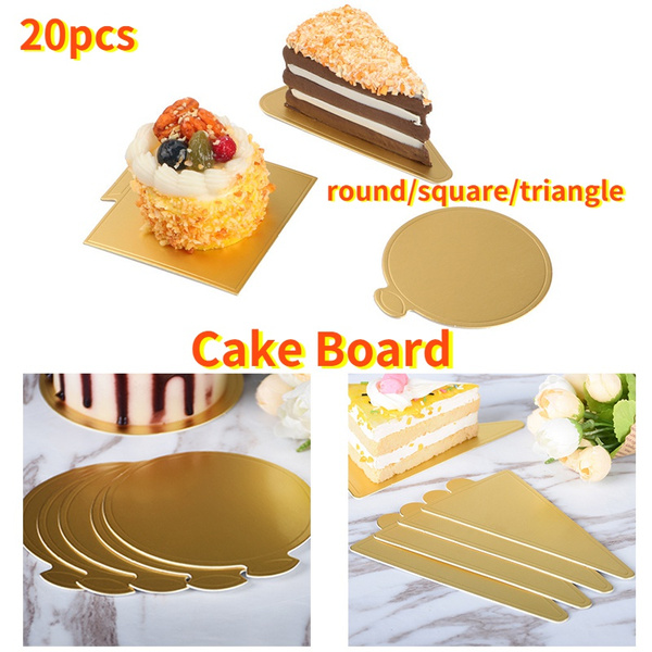 20Pcs Round Cake Board Mousse Cake Pad Card Dessert Triangle Baking ...