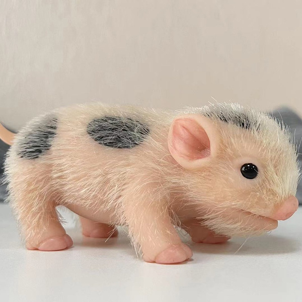 5 Inches Soft Silicone Piglet Cute Lifelike Pig Reborn Baby Toys Kids ...