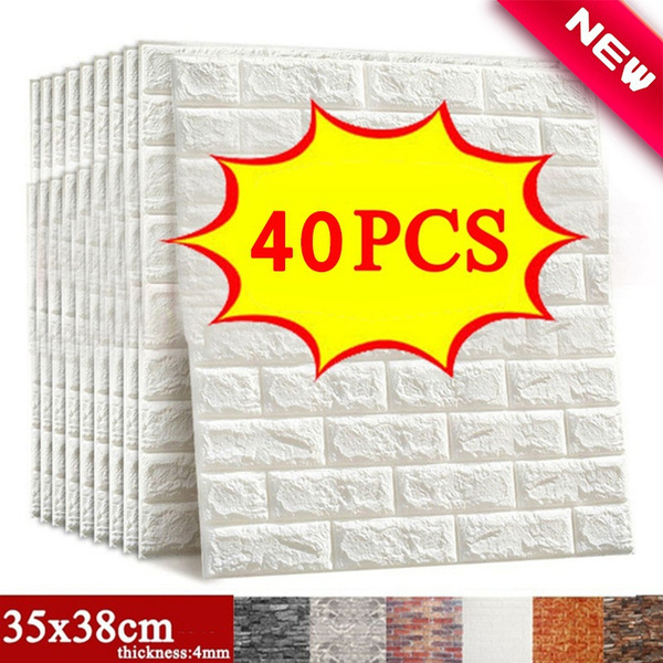 New Fashion 10-40Pcs/Set DIY 3D Foam Brick Pattern Wallpaper 3d Foam ...
