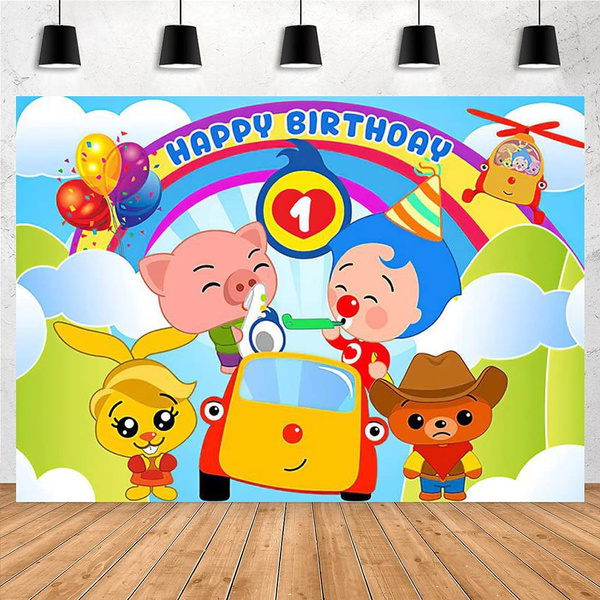 Plim Plim Birthday Party Supplies, Plim Plim Birthday Backdrop 1st ...
