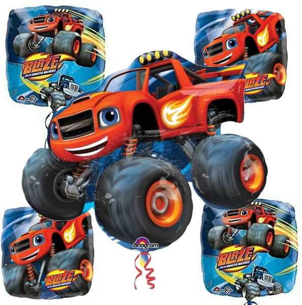 Blaze And The Monster Machines Party Balloons - 5 Birthday Decorations ...