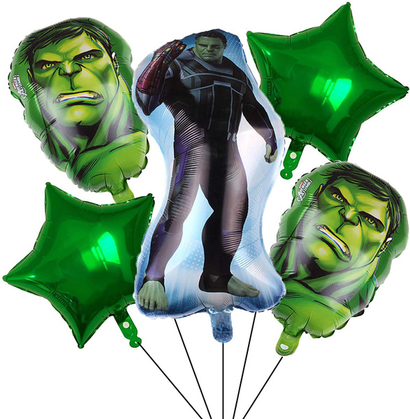 5PCS Superhero The Incredible Hulk Foil Balloons for Kids Birthday Baby ...