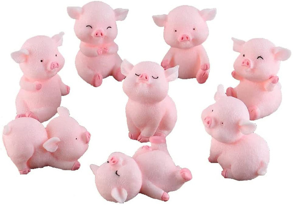 8pcs Miniature Pig Figurines, Pig Cake Topper Cupcake topper, Pig Cerdo ...