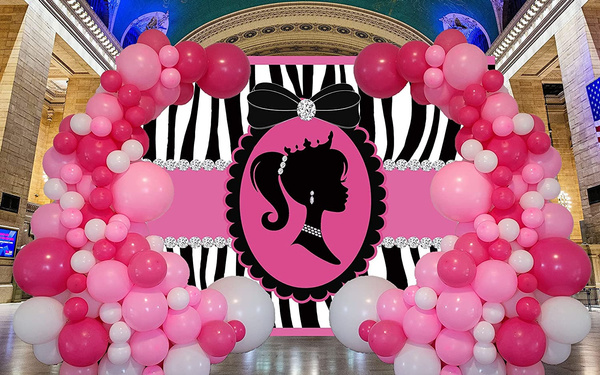 STK Pink Princess Balloon Arch Kit Compatible for - Barbie Balloon ...
