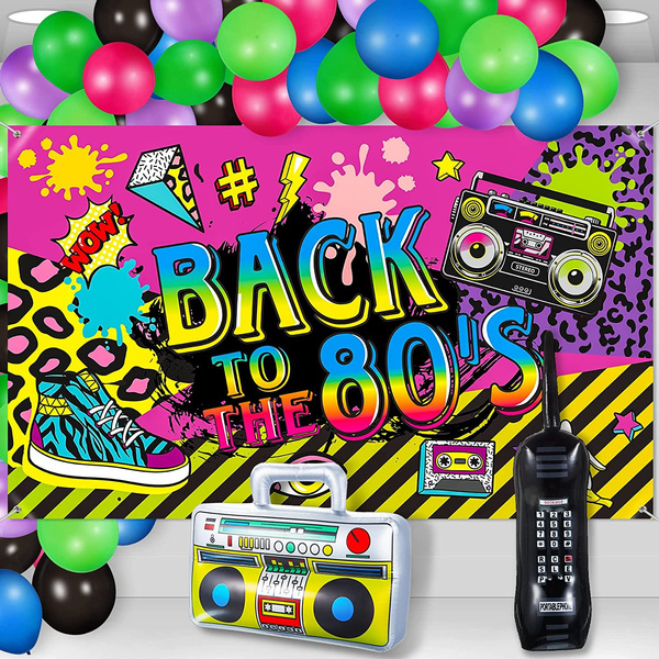 80's Party Decorations Back to the 80s Party Backdrop Banner with ...