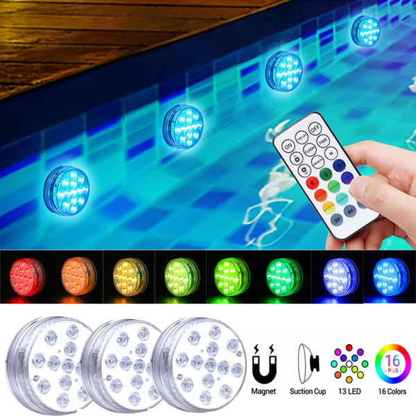 Underwater Swimming Pool Lights, 13 LED Submersible Magnetic Pond ...