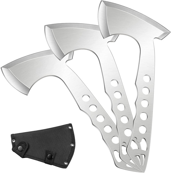 Throwing Axes and Tomahawks Sets, 3 Pack Full Tang One Piece Stainless ...
