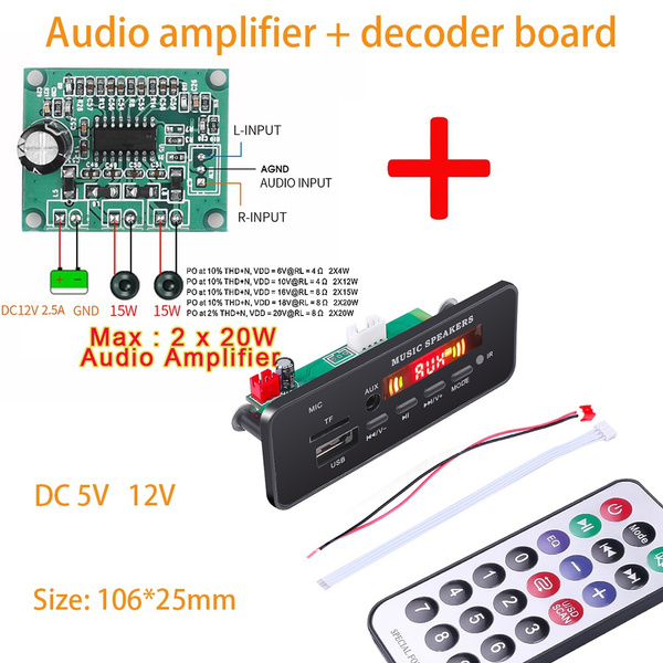 12V Car Handsfree V5.0 Bluetooth Car Kit Mp3 Player WAV WMA Decoder ...