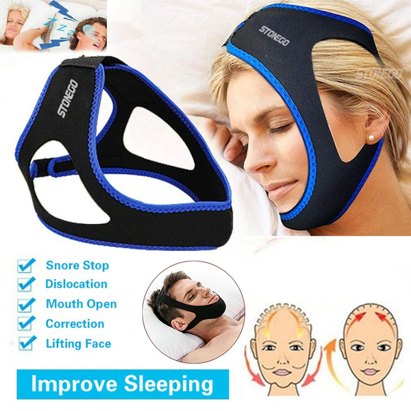 Stonego 1PC/2Pcs Snore Stop Belt Anti Snoring Chin Strap Sleep Apnea ...