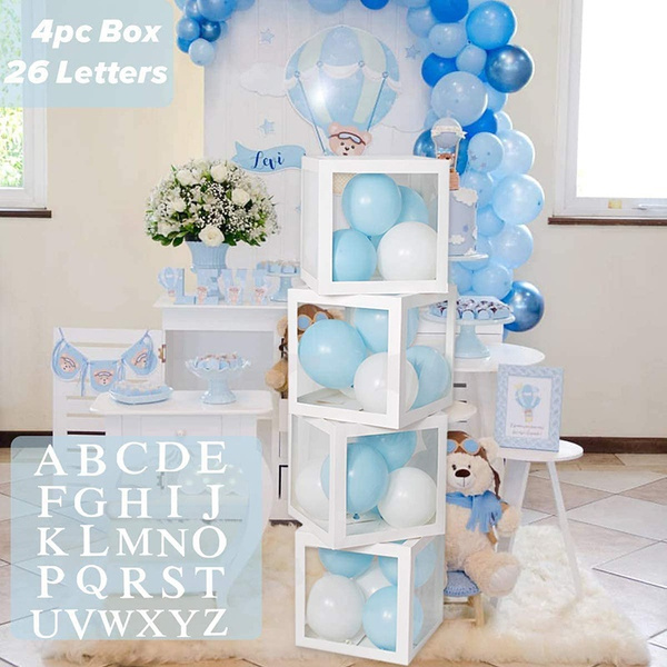 DIY 4pcs White Transparent Boxes with A - Z Letters DIY Name ...