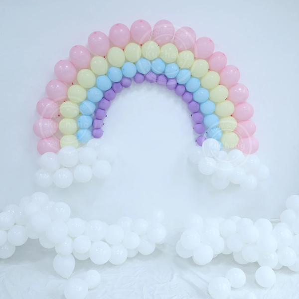 1Set Rainbow Balloon Garland Arch Kit Macaron Latex Balloon Anniversary ...