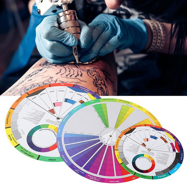 Color Wheel, Color Mixing Tutorial 3 Pieces Tattoo Color Wheel Color ...