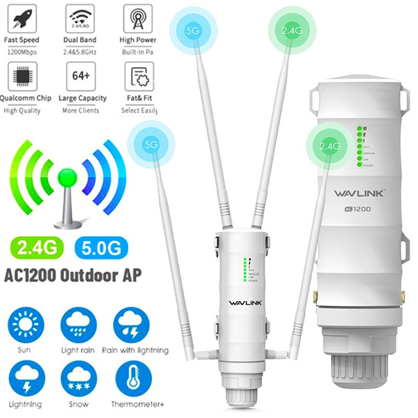 High Power Outdoor 2.4/5GHz Dual Band Wifi Signal Booster,AC1200 ...