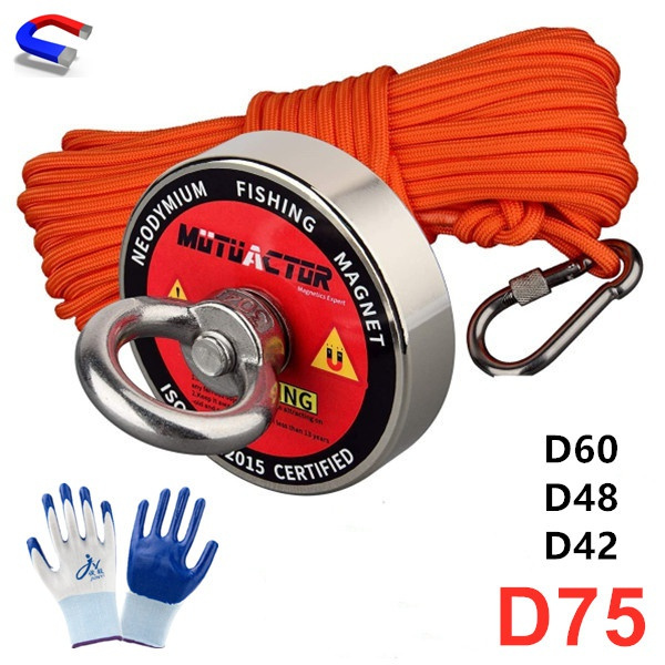 Strong Fishing Magnets 800lbs Pull Force Retrieval Magnet Neodymium ...