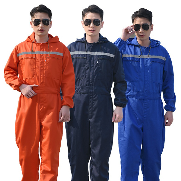 Lightweight Work Coveralls Hooded or Men Painting Mechanic Construction ...