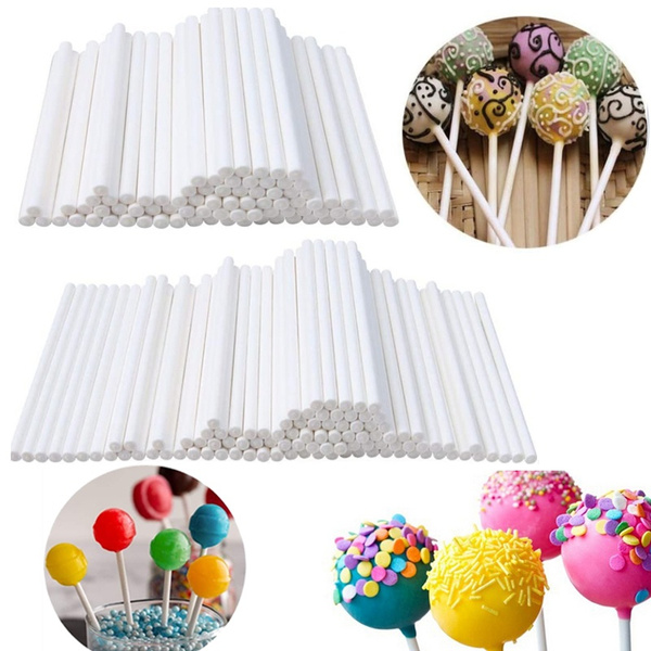 100pcs Lollipop Sticks Non-Toxic Plastic Sucker Tubes Sticks for ...