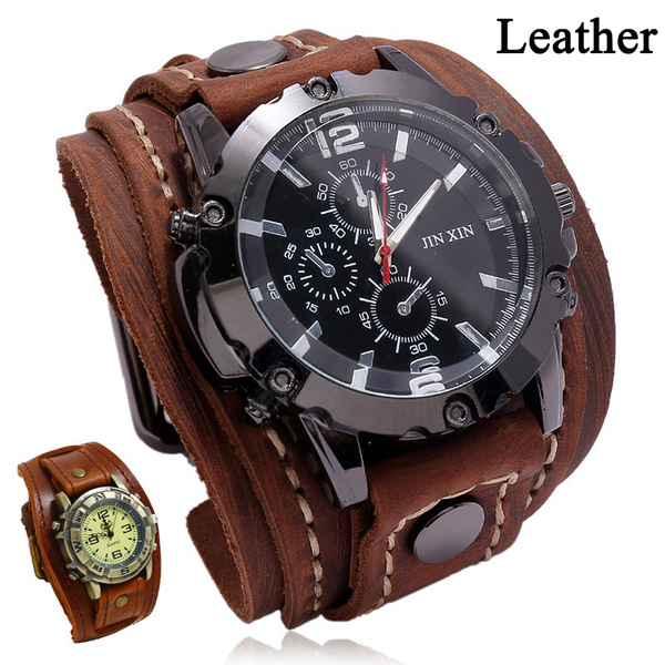 Punk Vintage Leather Watch Hand Stitched Leather Watch Steam Age Watch ...