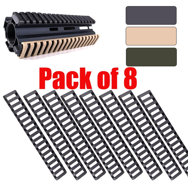 8pcs/SET Rail Cover Plastic Fish Bone Ladder Shape 3 Colors Rifle ...