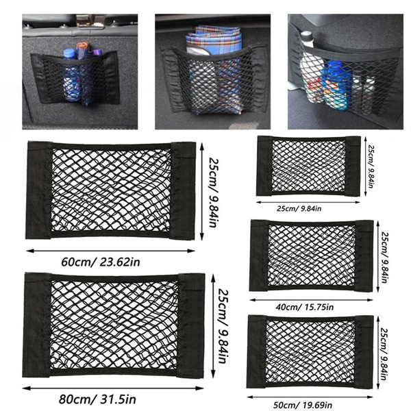 Car Back Rear Mesh Trunk Seat Elastic String Net Magic Sticker ...
