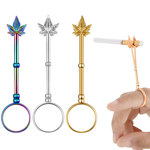 New Holder Maple Leaf Smoking Ring Personalized Ring Cigarette Holder ...