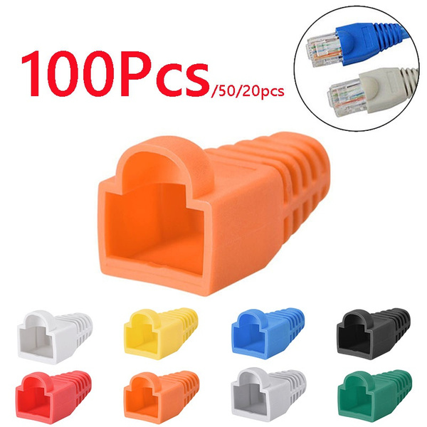 6mm Hole Dia Orange RJ45 Boots Cover Anti Dust Plastic Protector for ...
