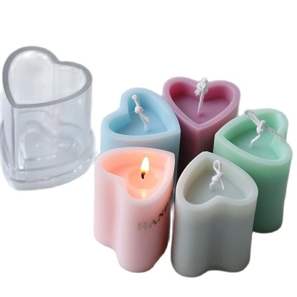 DIY Handmade Candle Mold Three-dimensional Columnar Love Shape Aroma ... DIY Handmade Candle Mold Three-dimensional Columnar Love Shape Aroma ...
