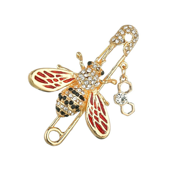 Exquisite Bee Insect Brooch Pin Fashion Rhinestone Brooches Safty Charm ...