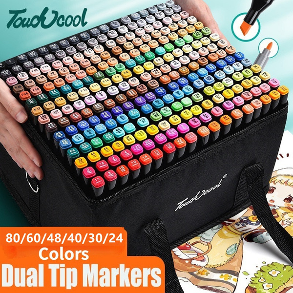 80/60/48/40/30/24 PCS Color Double-tip Alcohol Pen, Artistic Alcohol ...