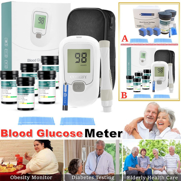 COLEBY Square Blood Glucose Meter LCD Display Amperometric Technology ...