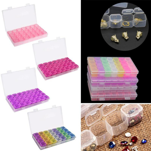 Plastic Jewelry Organizer Container Storage Box Single Mini Plastic ...