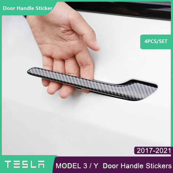 Model3 Door Handle Cover Protector Sticker forTesla Model Y Carbon ...