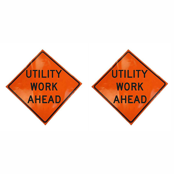 Eastern Metal Signs and Safety 36 Inch Utility Work Ahead Roll Up Sign ...