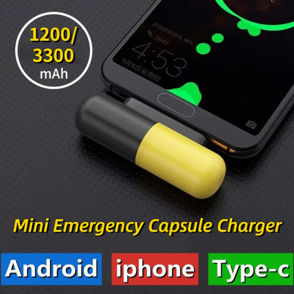 2022 New Style Poratable 1200/3300 MAh Mini Charger Emergency Capsule ...