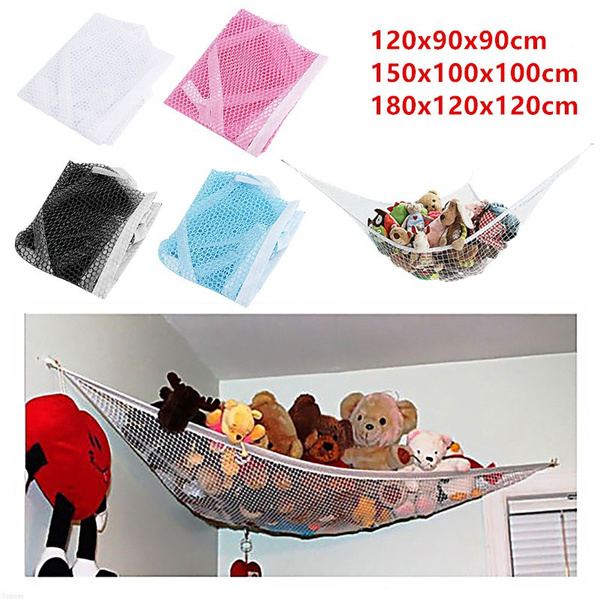 Kids Bedroom Large Mesh Toy Hammock Teddy Bear Net Organizer Plush ...