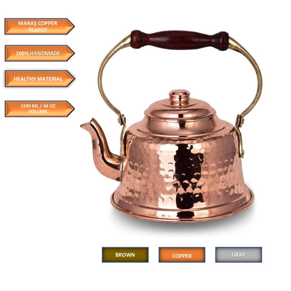 Copper Teapot, Copper Hammared Teapot, Maras Pure Copper Handmade ...