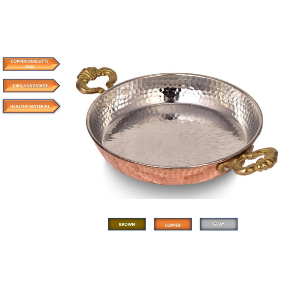 Copper Omelette Pan, Acemli, Copper Pan, Egg Pan, Turkish Traditional ...