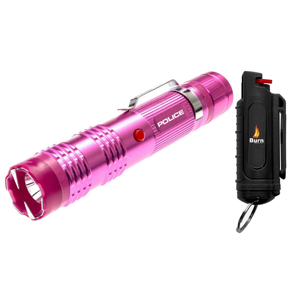 BURN Black Pepper Spray Stun Gun Flashlight M12 Black - Self Defense ...