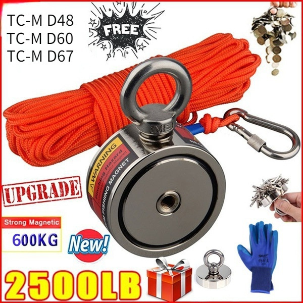 New Upgrade and Strengthen Strong Fishing Magnets Combined 3000lbs Pull ...