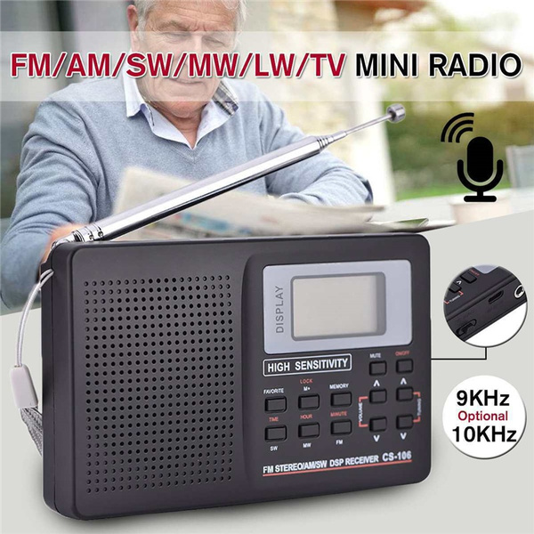Full Frequency Receiver Radio With Alarm Clock FM/AM/SW/LW/TV Sound LCD Display, Short Wave ...