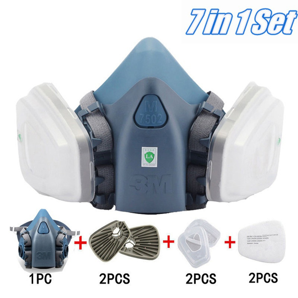7502 Half Face Gas Mask with 603 Filter Adapter 5N11 Particulate Cotton ...