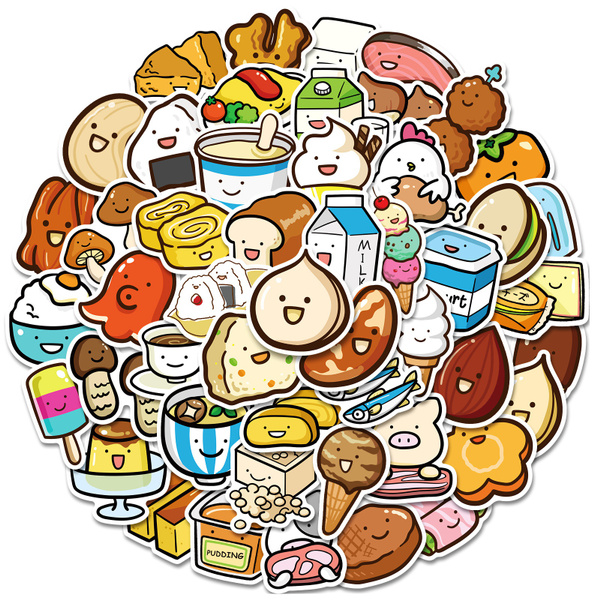 Fruit and Vegetable Dessert Food Stickers Simple Cute Children ...