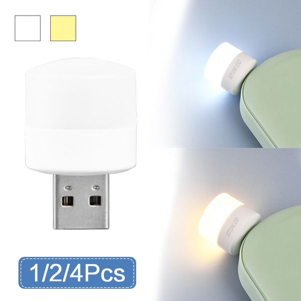 1/2/4Pcs USB Plug Lamp Computer Mobile Power Charger Small Book Lamps ...